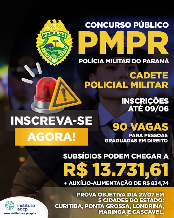 banner AOCP.png | POLÍCIA MILITAR DO PARANÁ